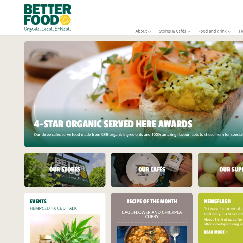 Better Food: Organic Food Store Website Design | Lee Harris